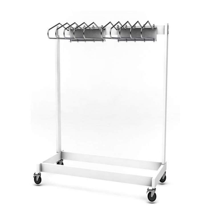 Garment Style Mobile 10 Arm Apron Rack, #RAR-MSA10 - VS Eyewear